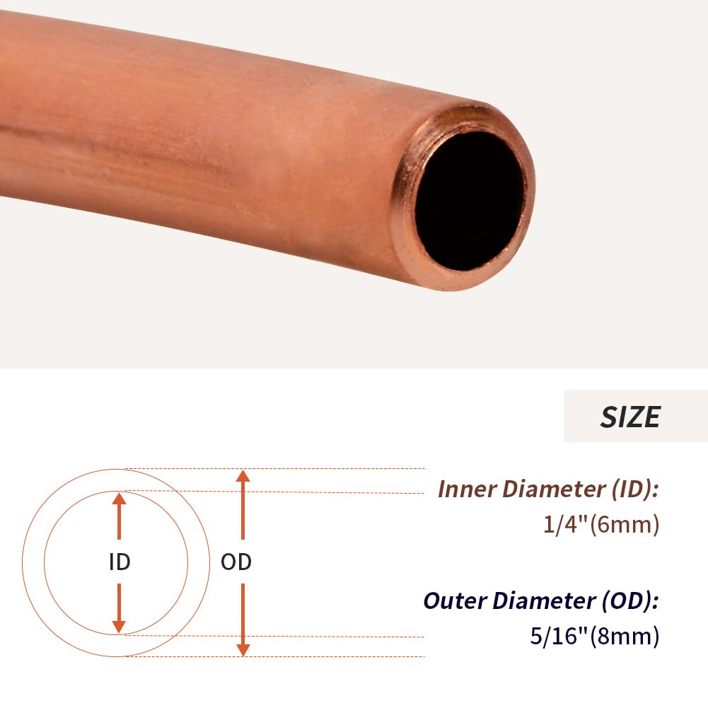 Snapklik.com : Eoiips Copper Tube 5/16" OD 1/4" ID