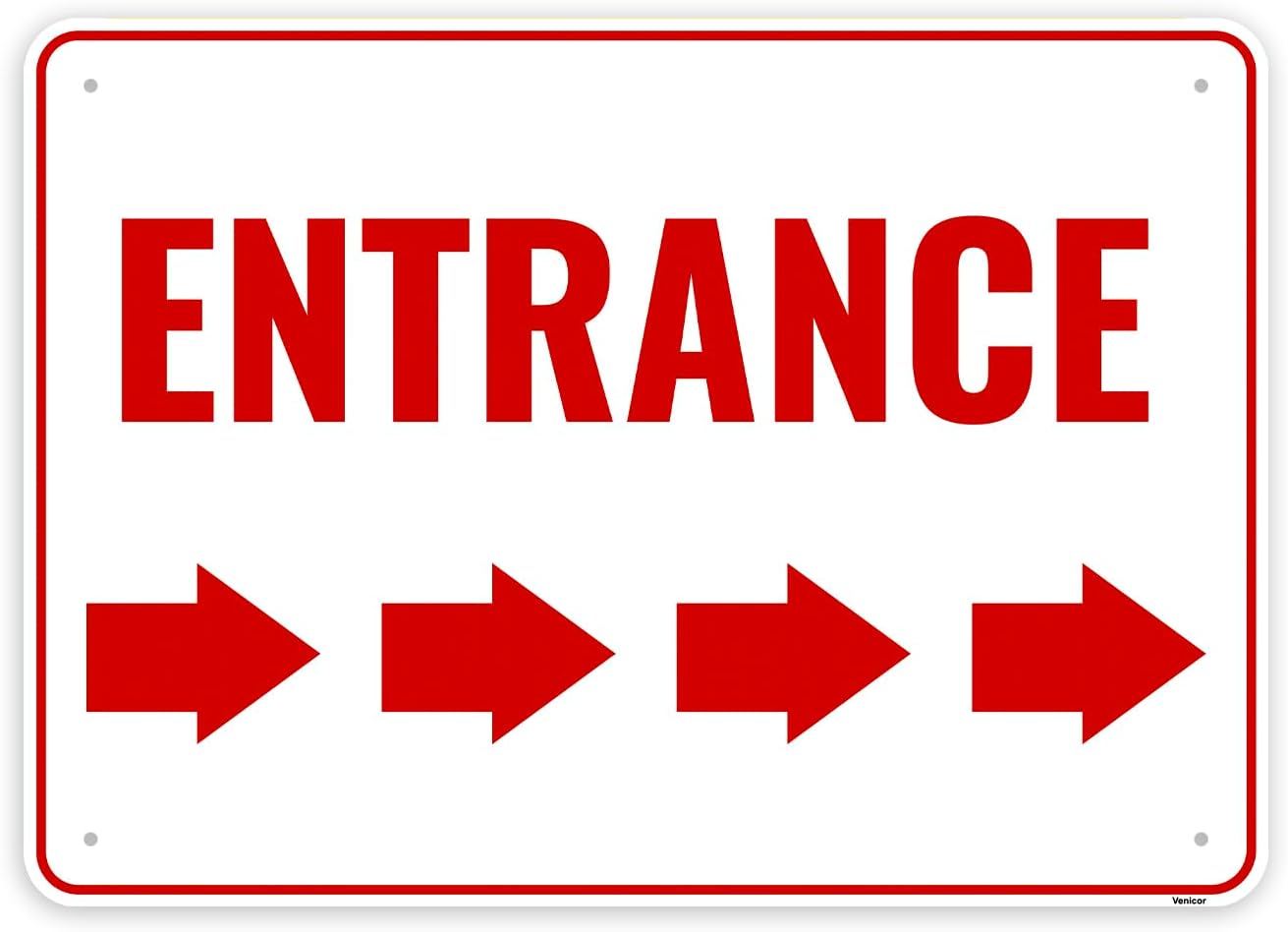 Amazon.com: 1PC Entrance Sign Right Arrow, 14 x 10 Inches - Aluminum ...