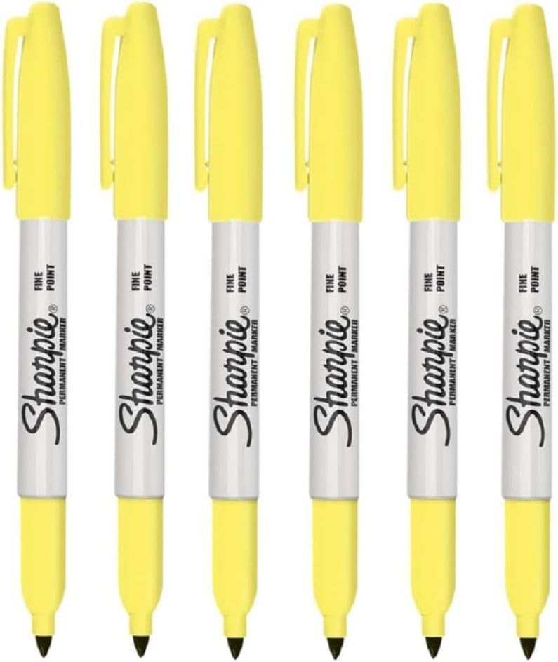6 x Sharpie Permanent Marker Pens | Marks on Most Surfaces: Paper ...