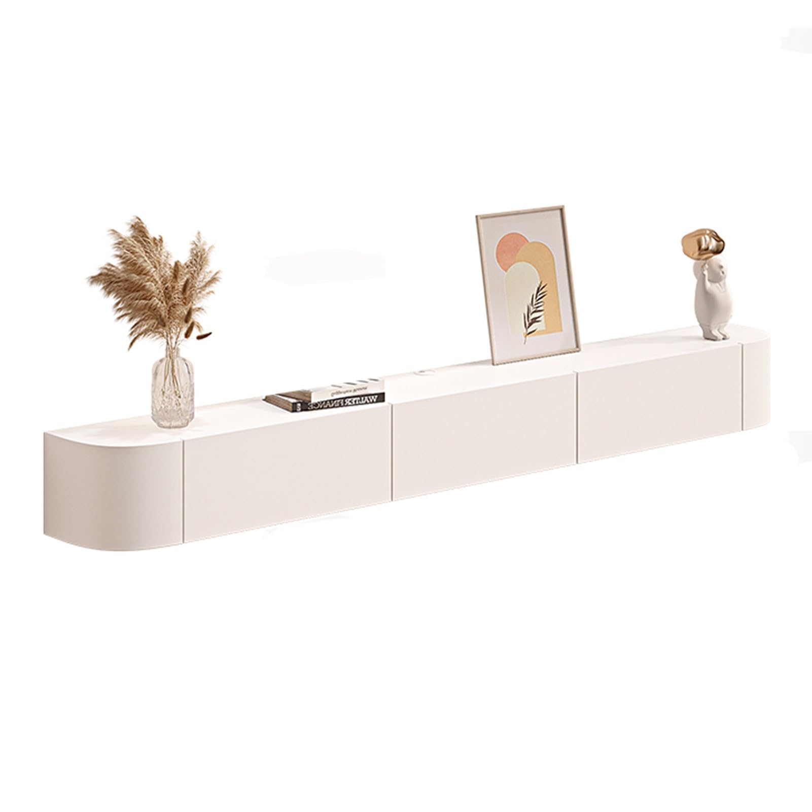Amazon.com: Wall Shelf with Storage Floating TV Console Floating Shelf ...