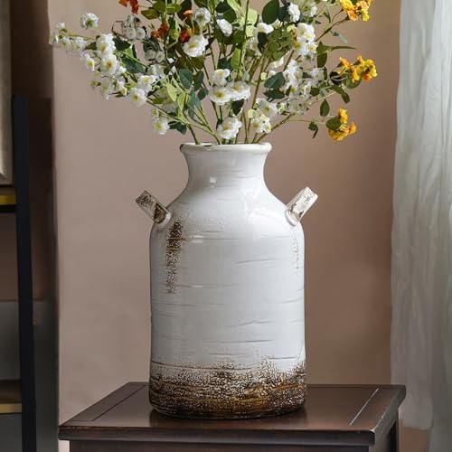 Amazon.com: Quoowiit Ceramic Rustic Farmhouse Vase, 14 Inch Distressed ...