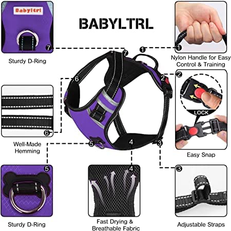 Snapklik.com : Big Dog Harness No Pull Adjustable Pet Reflective Oxford ...