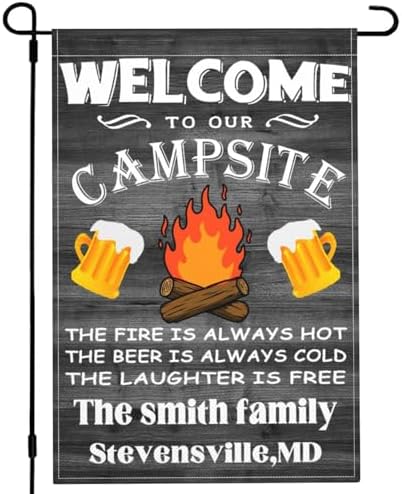 Amazon.com : Personalized Camping Flag for Campsite, Welcome to Our ...