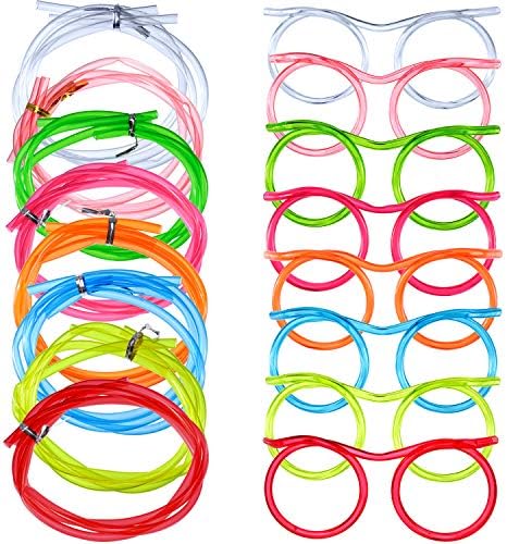 Amazon.com: 8 Pieces Silly Straw Glasses Crazy Fun Loop Straws Novelty ...