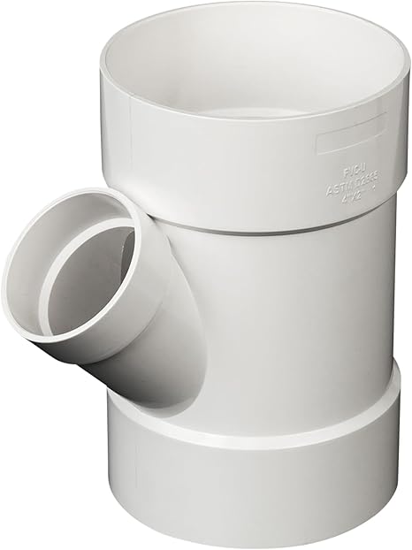 Amazon.com: 4"X4"X2" PVC 45 Degree Wye DWV Sanitary Reducer Y-TEE ...