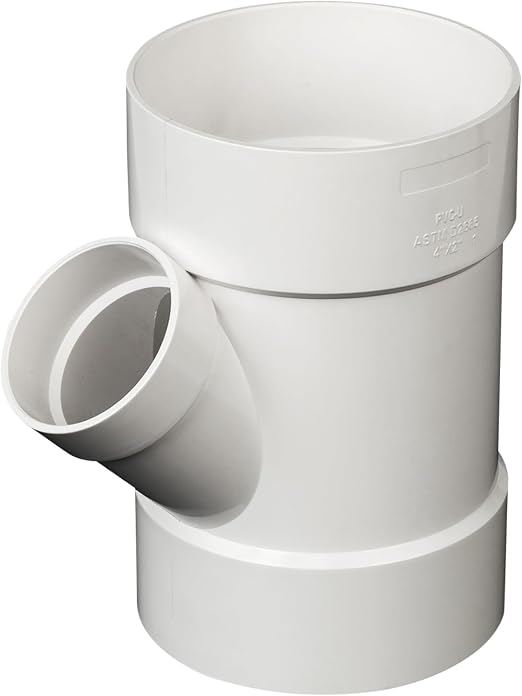 Amazon.com: 4"X4"X2" PVC 45 Degree Wye DWV Sanitary Reducer Y-TEE ...