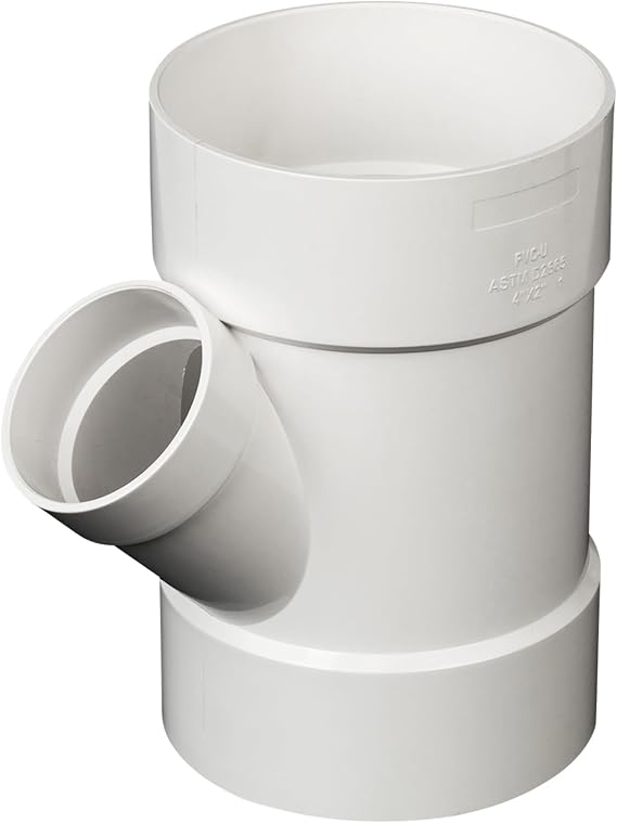 Amazon.com: 4"X4"X2" PVC 45 Degree Wye DWV Sanitary Reducer Y-TEE ...