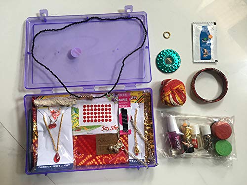 Arvachin MATA Rani Plastic Shringar Kit Pooja Suhag Box - Set of 24 ...