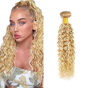 Amazon.com : 613 Bundles Human Hair Blonde Bundles 27 Kinky Curly Human ...