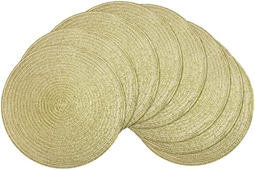 Amazon.com: Gold Placemats Set of 8 Table Mats Gold Charger Plates ...