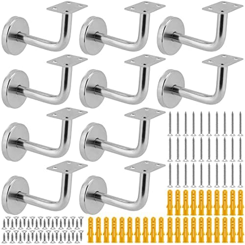 Pack of 4 Handrail Brackets for Stairs, Zinc Plated Banister Rail ...
