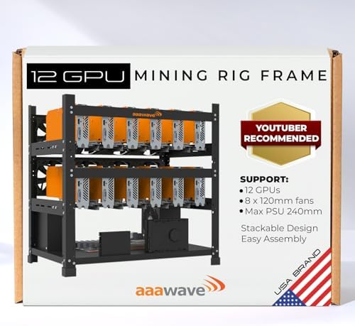 Amazon.com: Kingwin Miner Rig Case Frame 12 GPU – Premium Stackable ...
