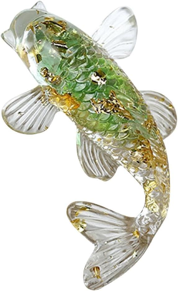 Amazon.com: Natural Crystal Fish Miniature Figurine Resin Animal ...
