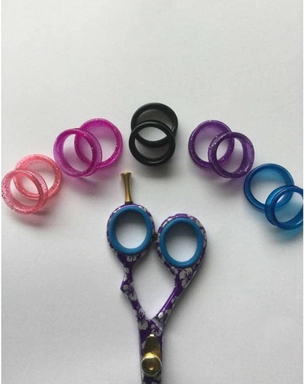 Amazon.com : WYZBEN 10X Barber Hair Shears Scissors Finger Rings Grips ...