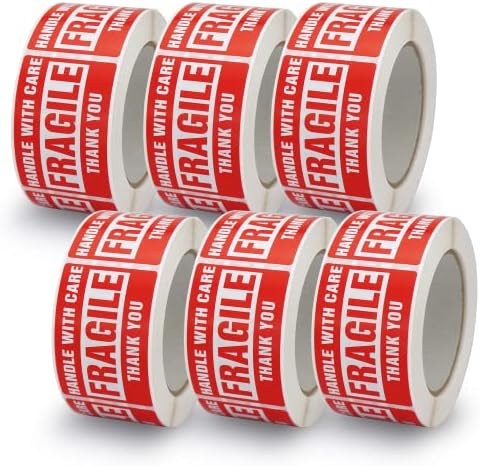 BETCKEY - Autocollants d'Avertissement Fragiles, 50mm x 75mm, HANDLE ...