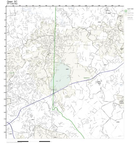 ZIP Code Wall Map of Greer, SC ZIP Code Map Not Laminated: Amazon.com ...