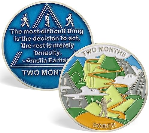 Amazon.com : 2 Month Sobriety Coin AA Chips and Medallions Two Month ...