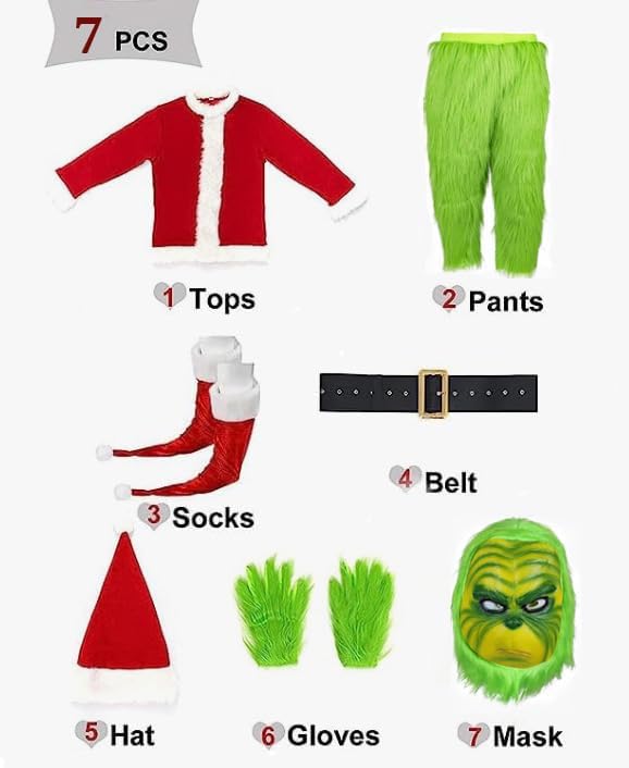 Snapklik.com : Beita Christmas Green Big Monster Santa Costume For Men ...