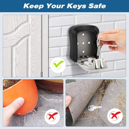 True Face Key Cabinets 4 Digit Lockbox Wall Mounted Key Safe Box ...