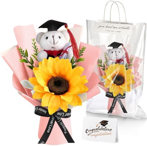 Amazon.com: LUOZZY 3Pcs Graduation Artificial Flower Bouquet Graduation ...