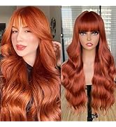 Amazon.com : MURAMURA HAIR 18Inch Long Curly Wig With Bangs for Black ...