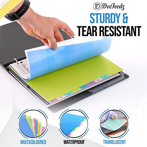 DocFeedz 10 Part Plastic File Dividers A4 with Index Paper Pack of 05 ...