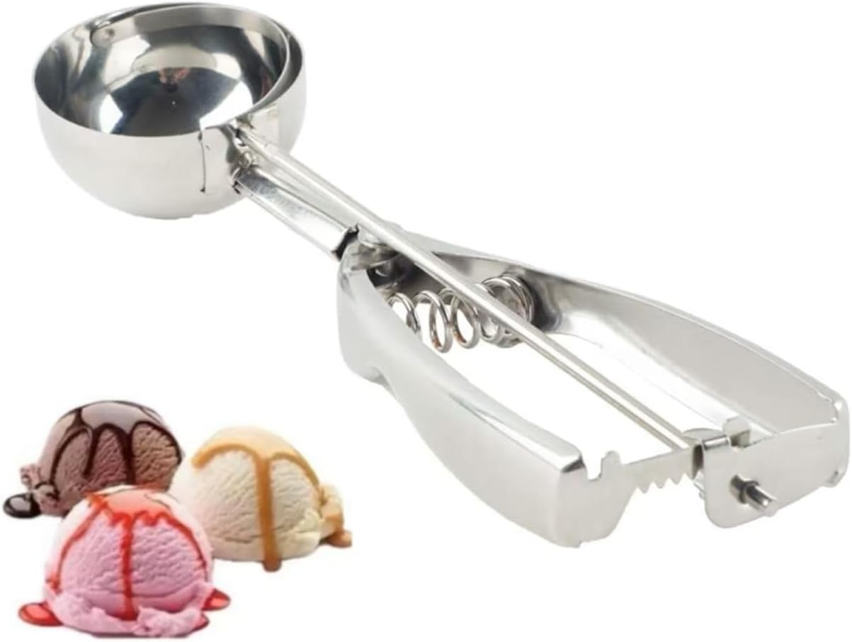 Large Stainless Steel Ice Cream Scoop with Trigger for Easy Scooping of ...