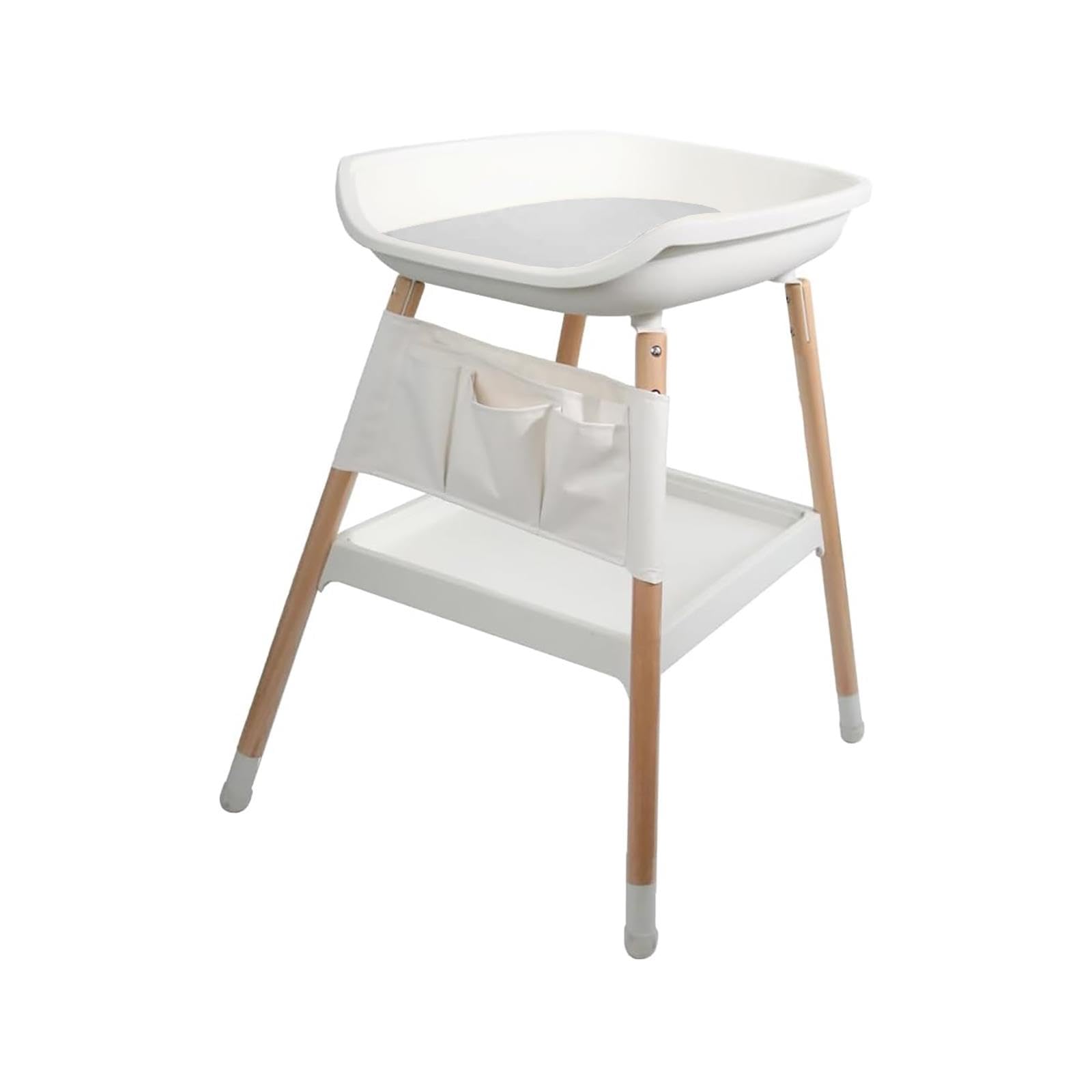 simpa Height Adjustable Baby White Changing Table with Grey Changing ...