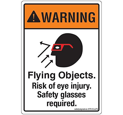 Safety Sign Store Warning: Flying Objects Material: 3M Self Adhesive ...
