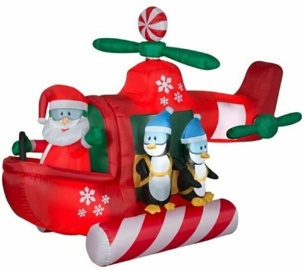 9 Gemmy Airblown Inflatable Animated Santa s Helicopter W Skydiving 9-gemmy-airblown-inflatable-animated-santa-s-helicopter-w-skydiving