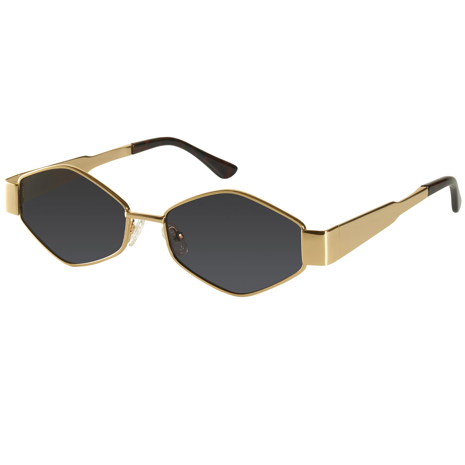 Amazon.com: mosanana Retro Trendy Cool Hexagon Sunglasses Womens ...