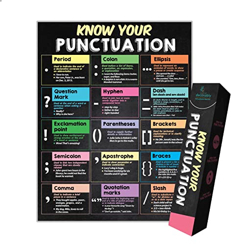 Decorably 17x22 Punctuation Poster Laminated Posters English English ...