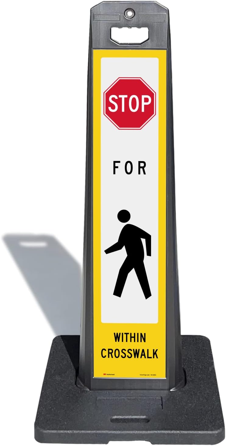 Amazon.com : SmartSign Stop For Pedestrians Within Crosswalk LotBoss ...