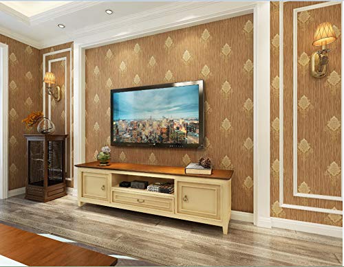 Rayyan's Imported Designer Wallpaper 57Sq. Ft (53cmx10m)- Damask Golden ...