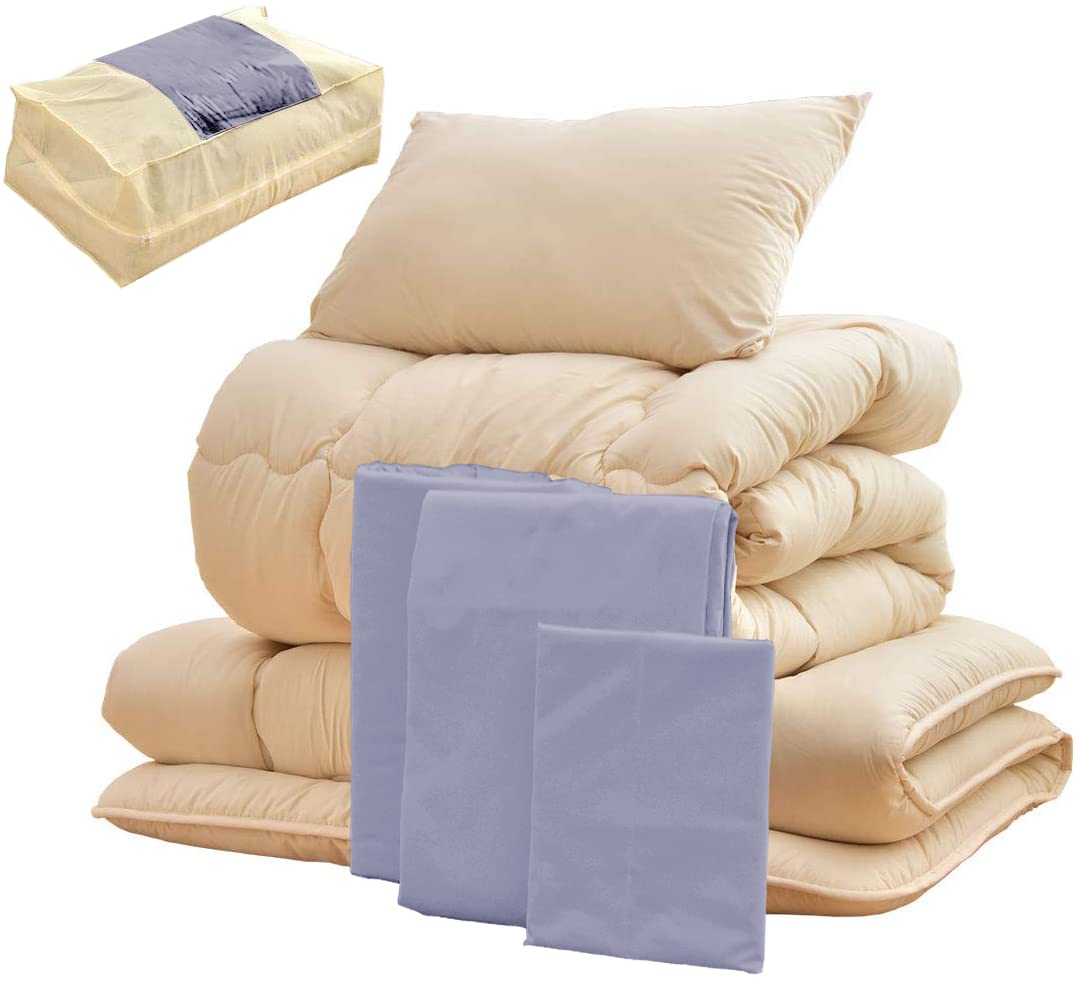 Amazon｜タンスのゲン 布団7点セット シングル 中綿1.6kg 抗菌 防臭 洗える 布団セット 収納ケース付 固綿三層敷布団 掛布団 敷 ...