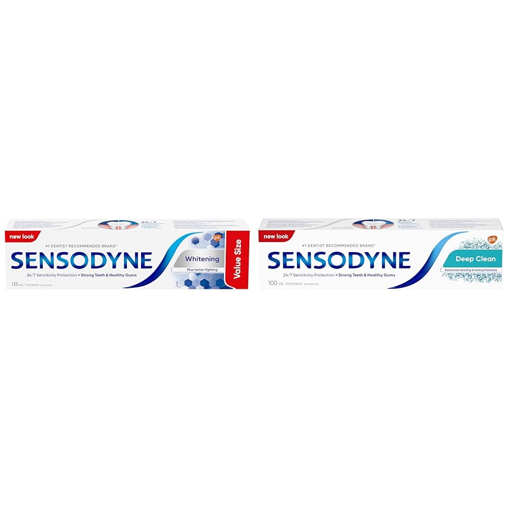Sensodyne Whitening & Tartar + Deep Clean Sensitive Toothpaste Bundle ...