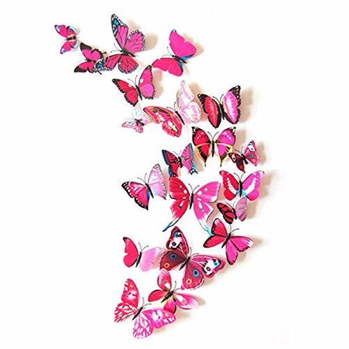 Buy 12Pcs/lot 3D PVC Butterflies Wall Stickers Decoration Magnet ...