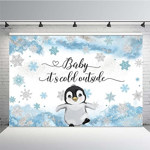 Amazon.com : MEHOFOND 7x5ft Penguin Winter Baby Shower Backdrop for ...