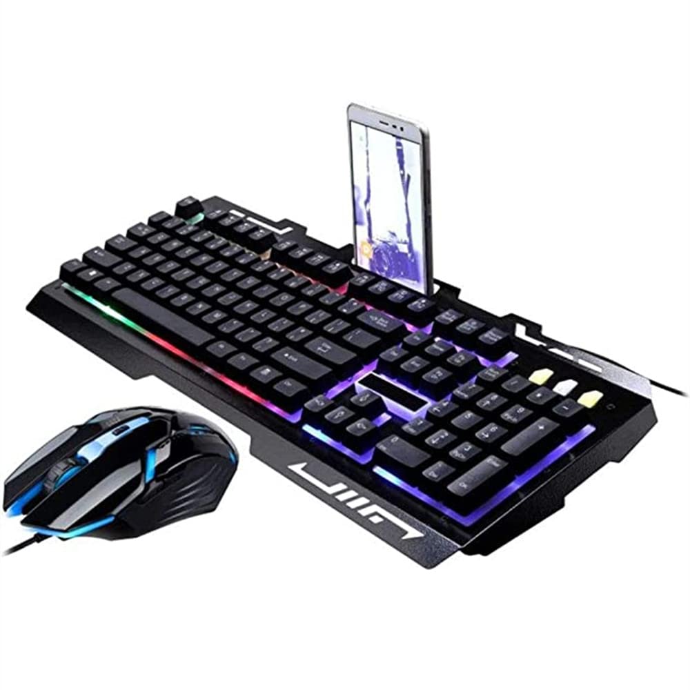 Buy G700 Game Luminous Wired USB Mouse and Keyboard Suit With Rainbow ...