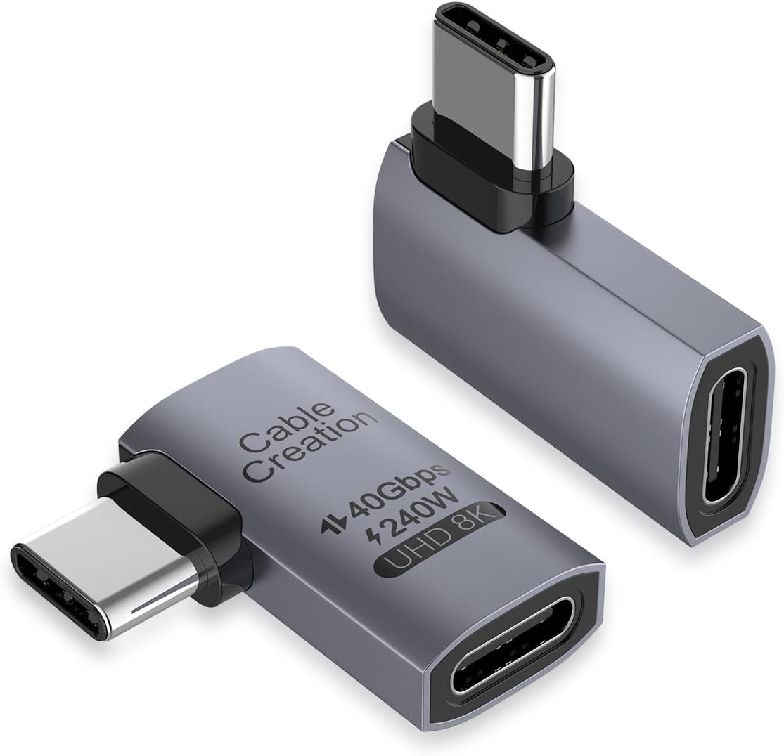 Amazon.com: CableCreation Right Angle USB C Adapter 2 Pack, USB C Male ...