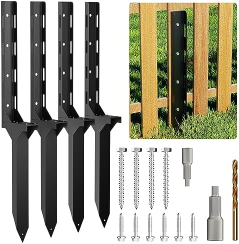 Amazon.com : Samamixx Fence Post Repair Kit, 4 Pack Universal Metal ...