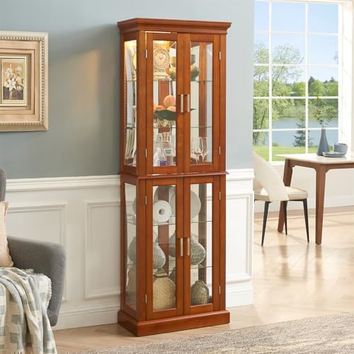 Amazon.com: BELLEZE 014-HG-41009-CB-ESP Storage Shelves Doors Glass ...