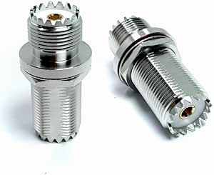 Amazon.com: WORLDPEAK 2pcs PL-259 Bulkhead Connector 50Ω Impendence UHF Female to UHF Female ...