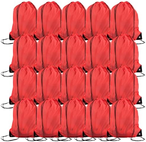 LOPYXBR 20PCS Red Drawstring Bags, 42x34cm/16.5x13.3inch PE Bags ...