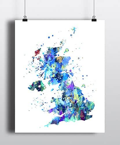 Amazon.com: United Kingdom Map Poster, Wall Decor, Wall Art (UNFRAMED ...