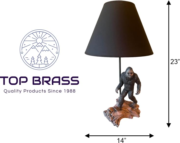 23" Bigfoot Table Lamp with Shade - Rustic Whimsical Sasquatch Cabin ...
