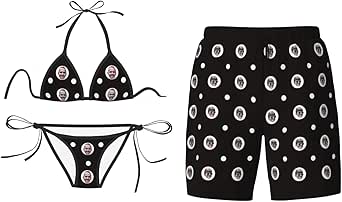 Amazon.com: Custom Face Matching Bikini and Swim Trunks Couple ...
