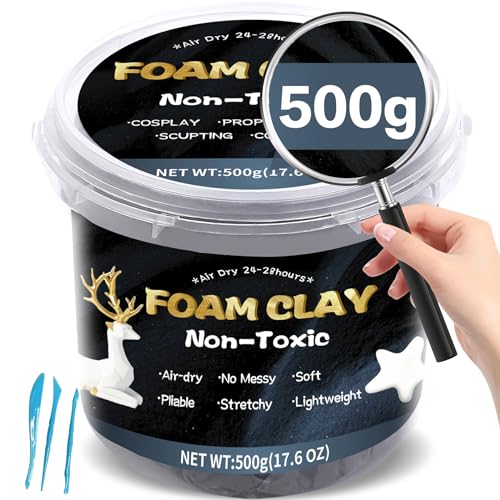 Snapklik.com : Foam Modeling Clay, 500g Grey Soft Lightweight Air Dry ...