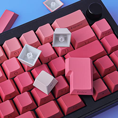 Keycaps 135 Keys PBT Letter Side Print Shine Through Keycaps Red ...