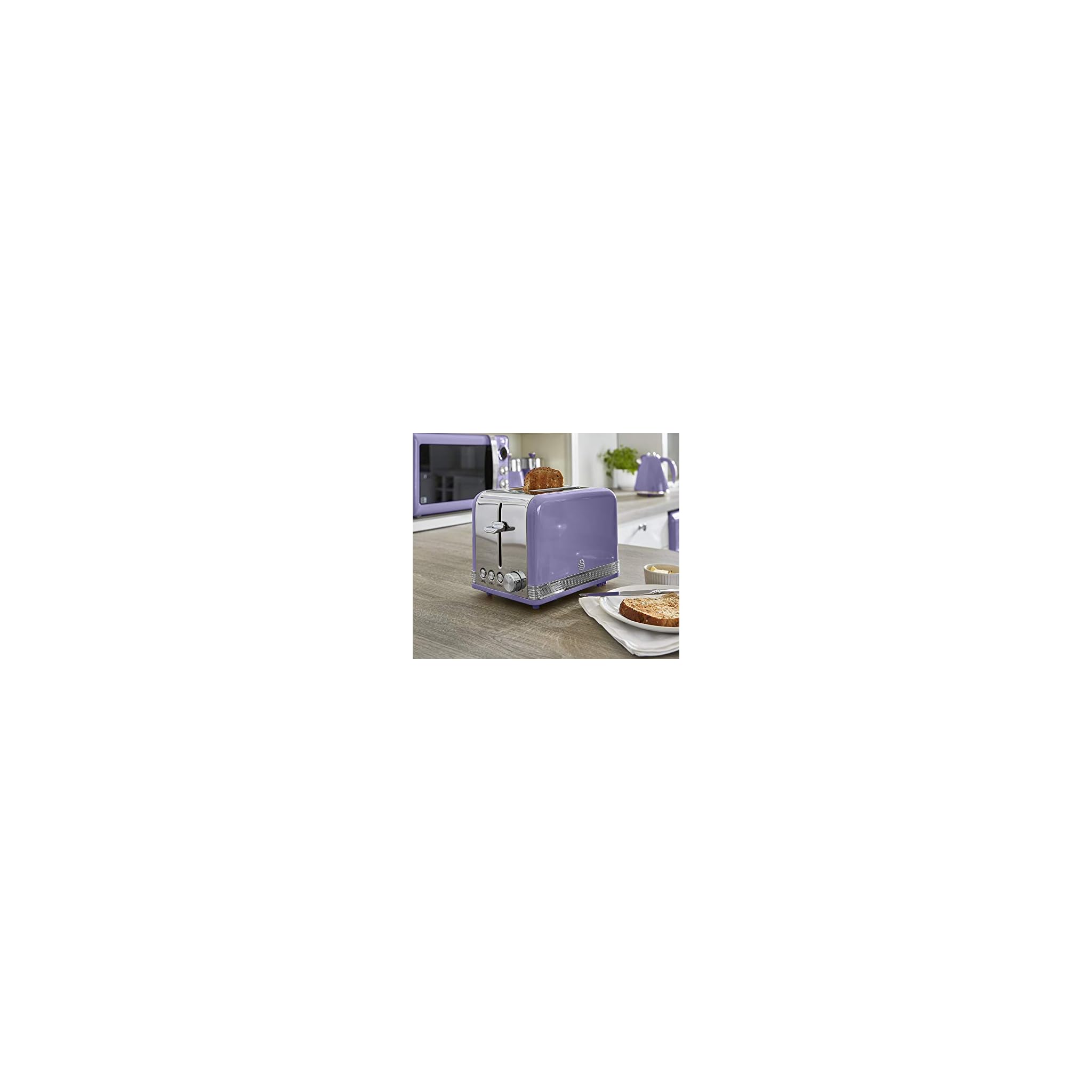 Swan 2 Slice Retro Toaster - Purple - mykitchenaccessories.co.uk